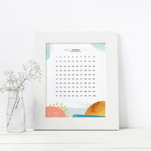 Number Chart Digital Download Instant Printable Artwork Number Chart 1 ...