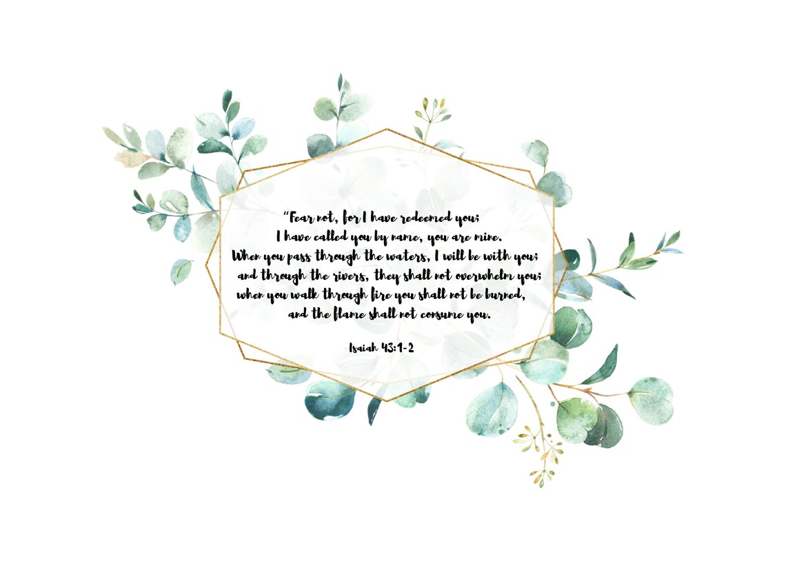 Isaiah 43:1-2 Digital Download; Instant Printable Artwork - Etsy