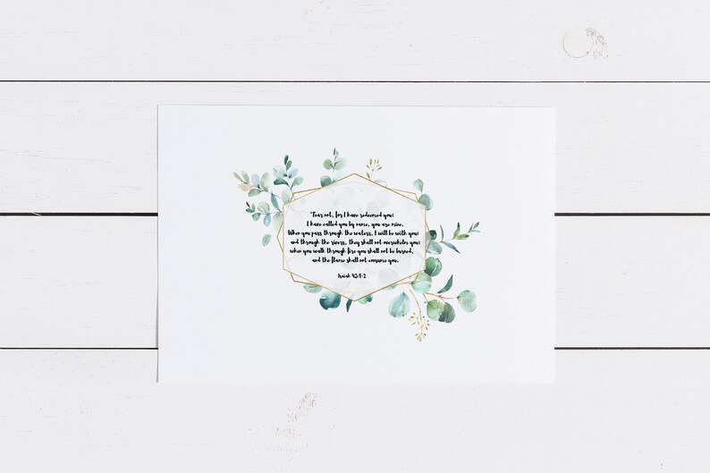Isaiah 43:1-2 Digital Download; Instant Printable Artwork - Etsy