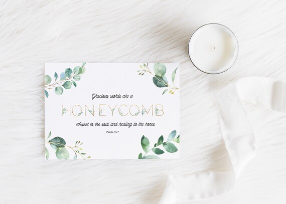 Proverbs 16:24 Digital Download Instant Printable Artwork | Etsy