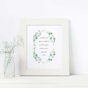 2 Timothy 1:7 Digital Download; Instant Printable Artwork - Etsy