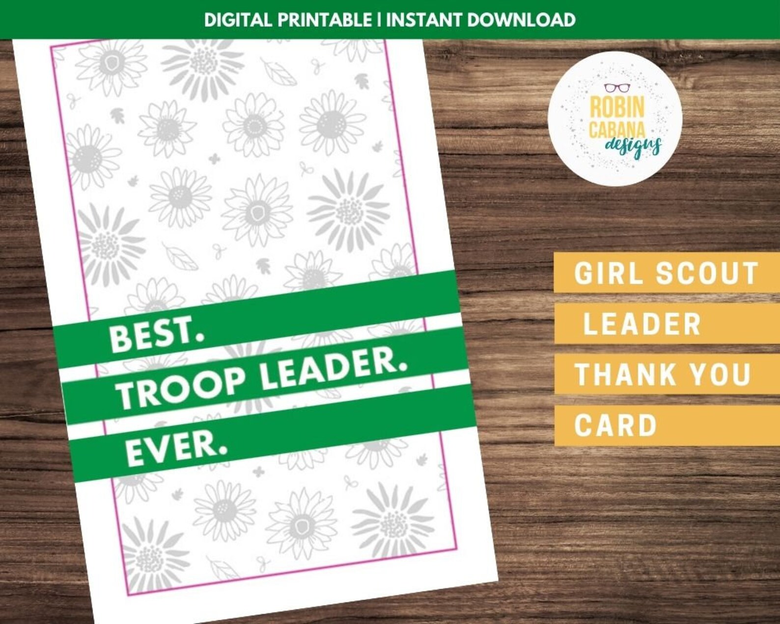 Girl Scout Leader Appreciation Card Best Leader Ever - Etsy