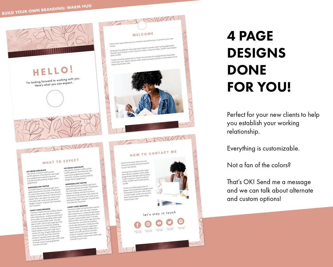Welcome Template for Canva 4 Page Designs - Etsy