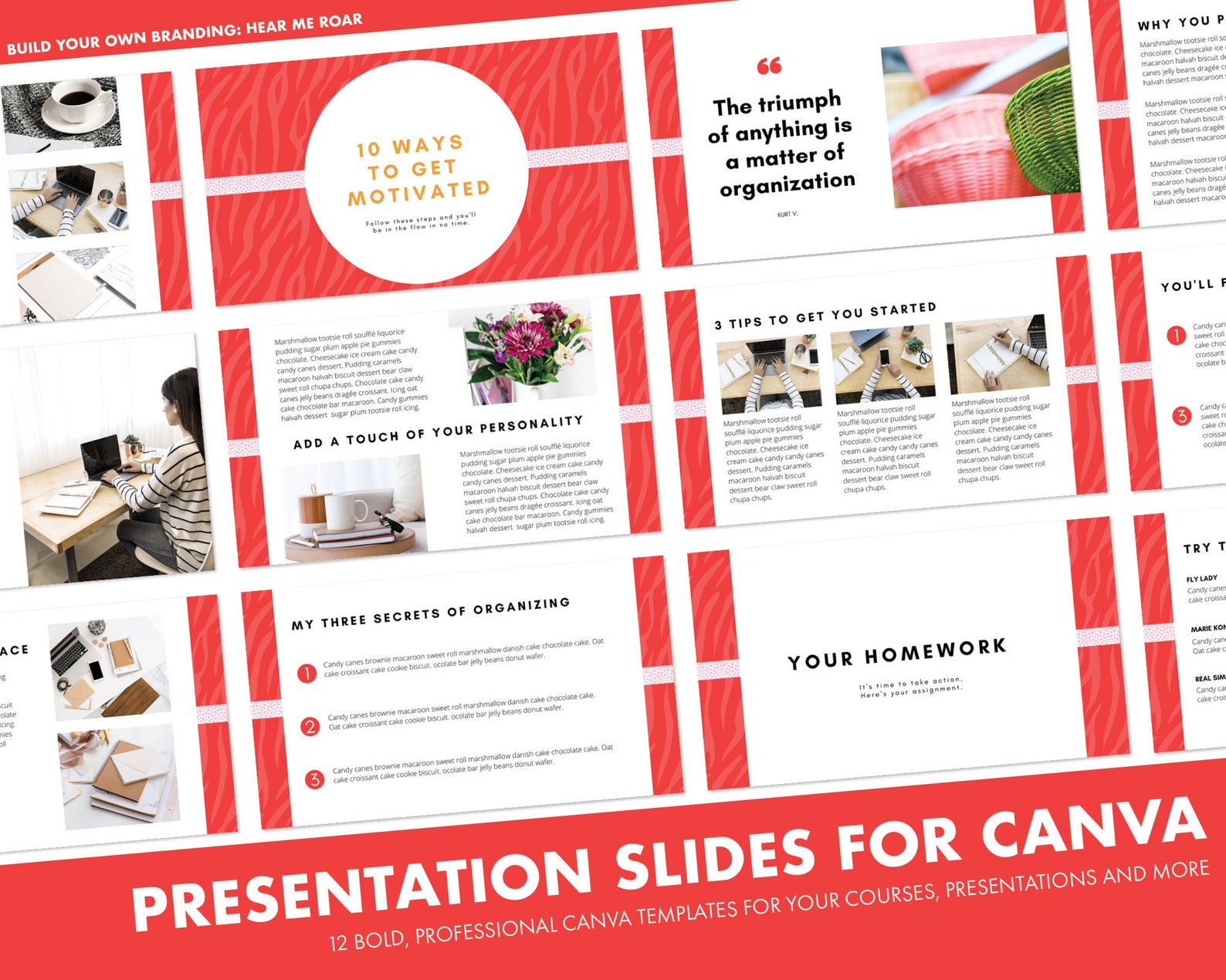 Presentation Slide Templates for Canva - Etsy