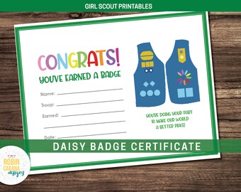 Daisy Badge Certificate - Etsy