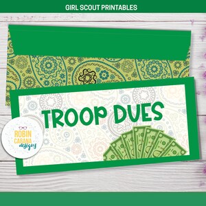 Girl Scout Troop Dues - Printable Cashenvelope - Etsy