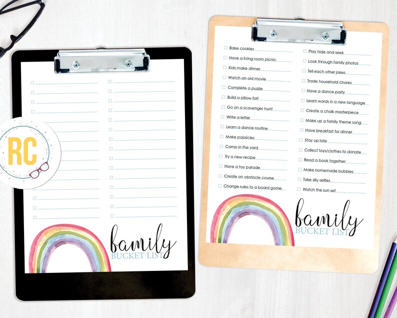 Family Fun Bucket List - Editable PDF Printable - Etsy