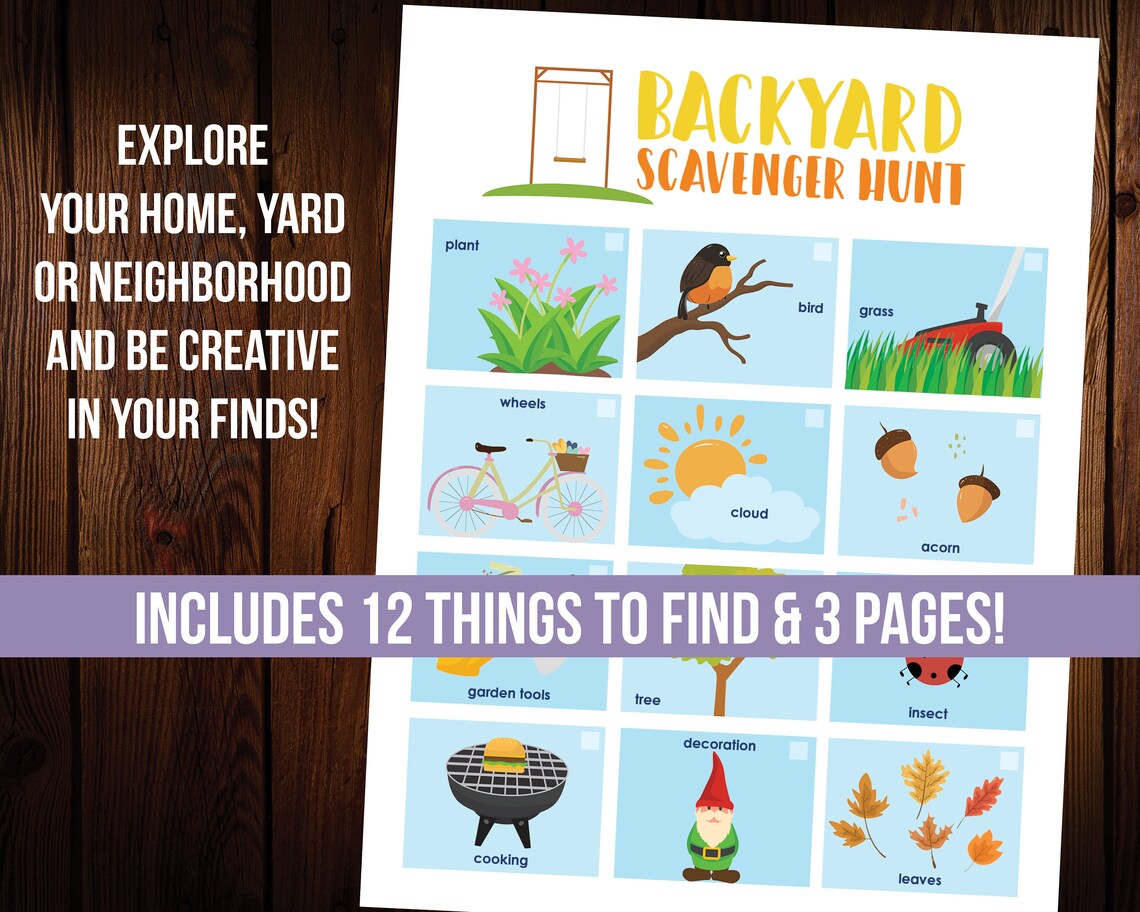 Scavenger Hunt Bundle Explore Your Backyard Home and | Etsy