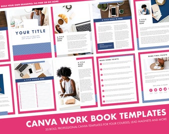 Workbook Template for Canva 20 Page Designs | Etsy