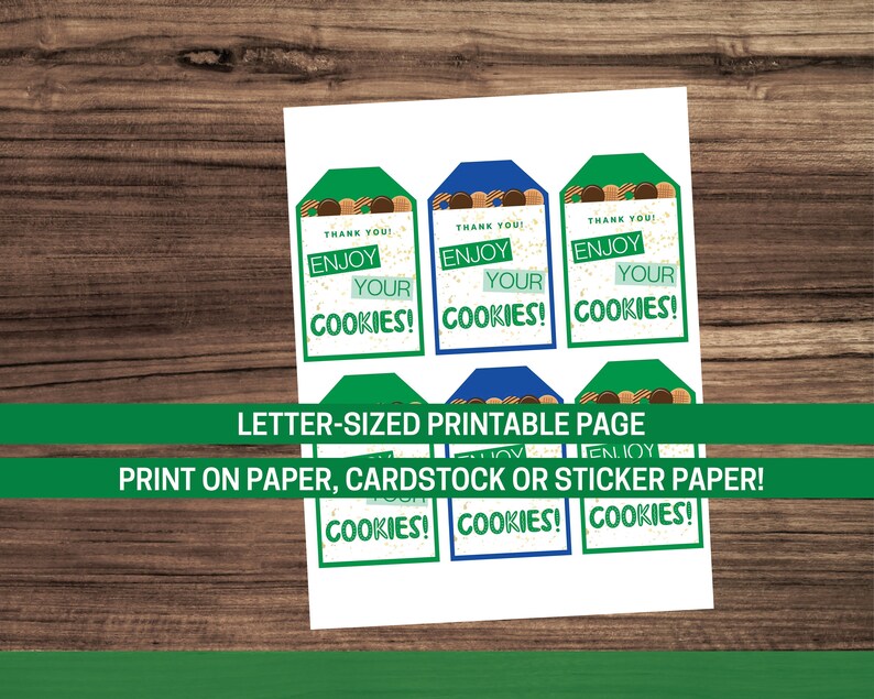 Girl Scout Cookie Thank You Tag Printables - Etsy