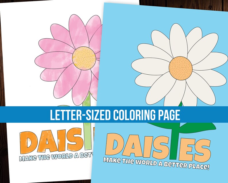 Daisy Girl Scout Coloring Page Printable Etsy