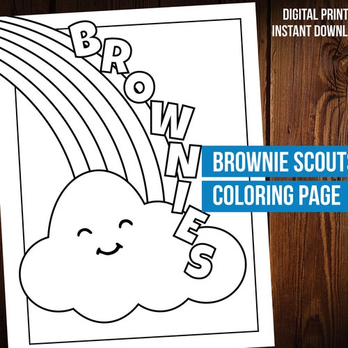 Brownie Girl Scouts Coloring Page Printable - Etsy