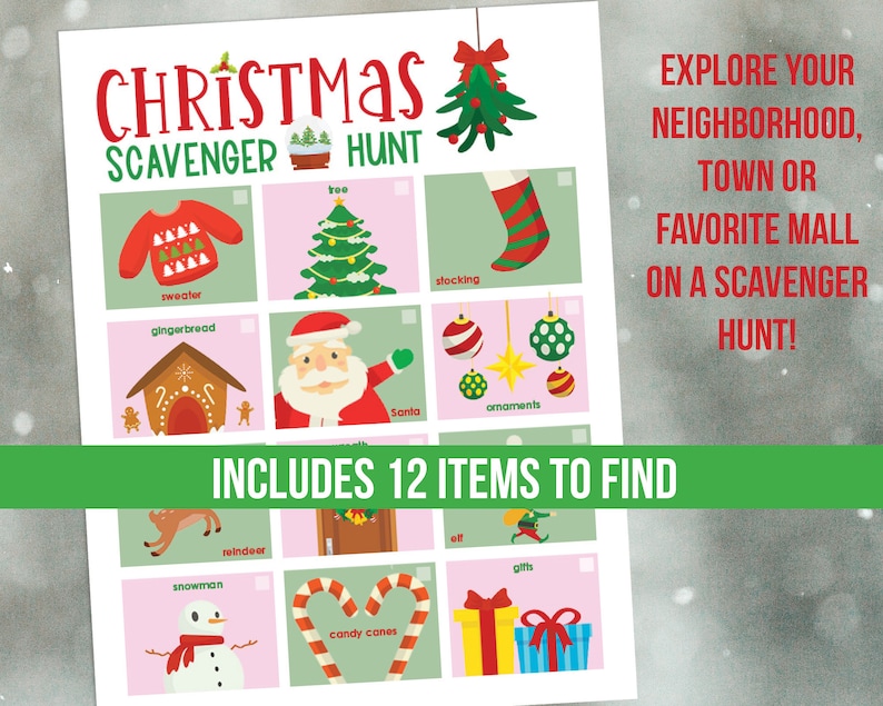 Christmas Scavenger Hunt Printable - Etsy