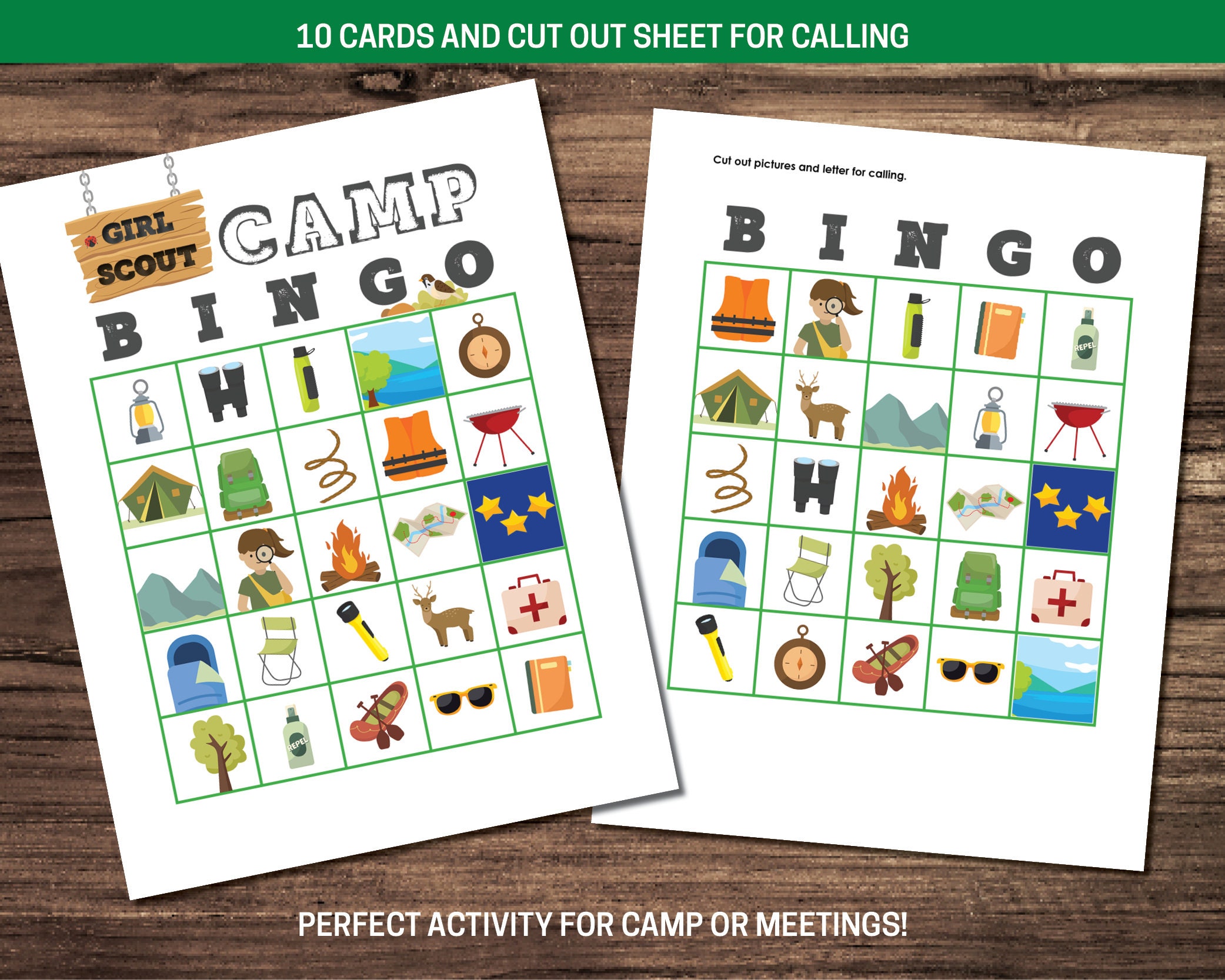 Girl Scout Camp Printable Bingo Game - Etsy
