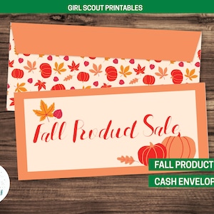 Girl Scout Fall Product Sale Cash Envelope - Etsy
