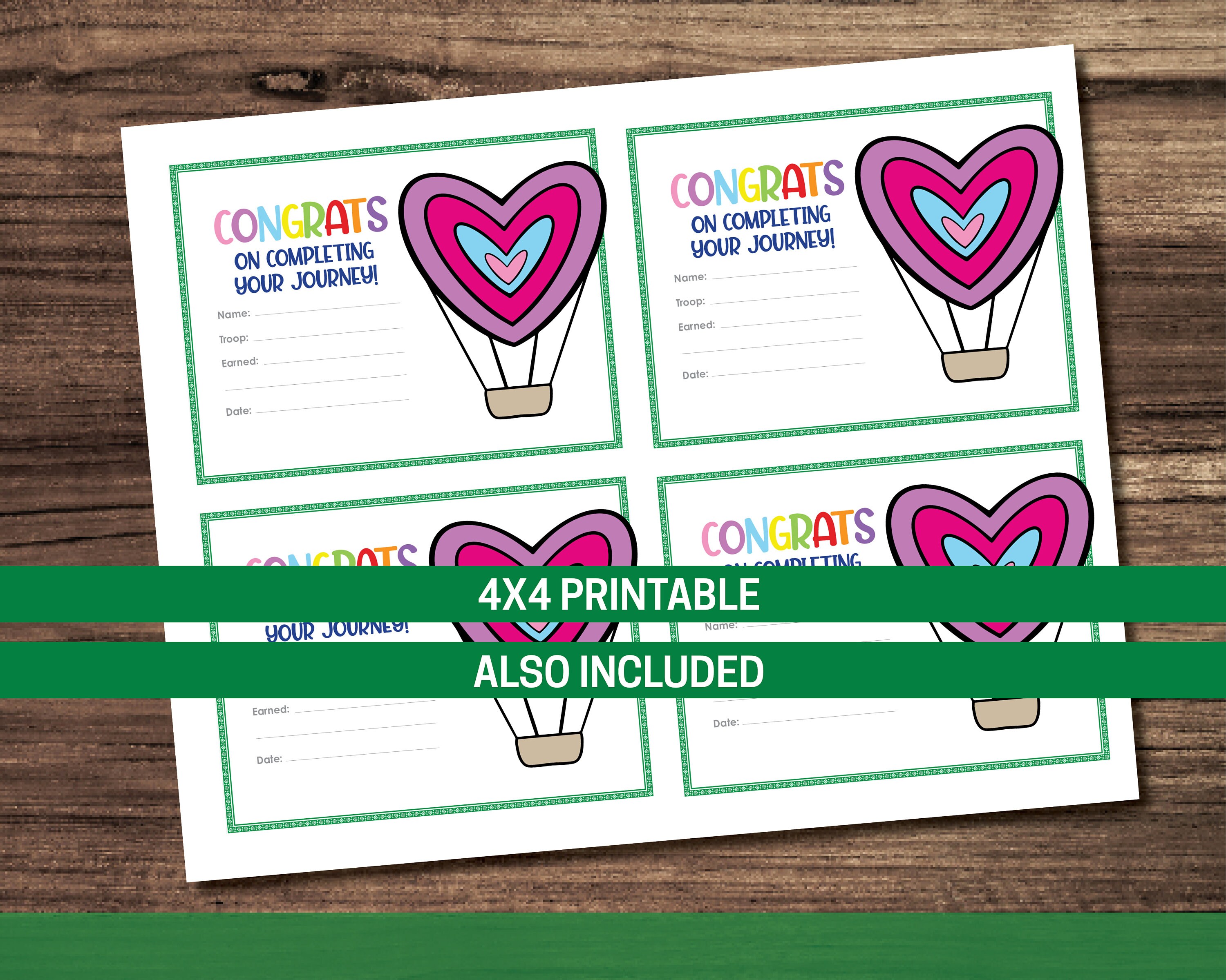 Girl Scout Journey Badge Certificate - Etsy