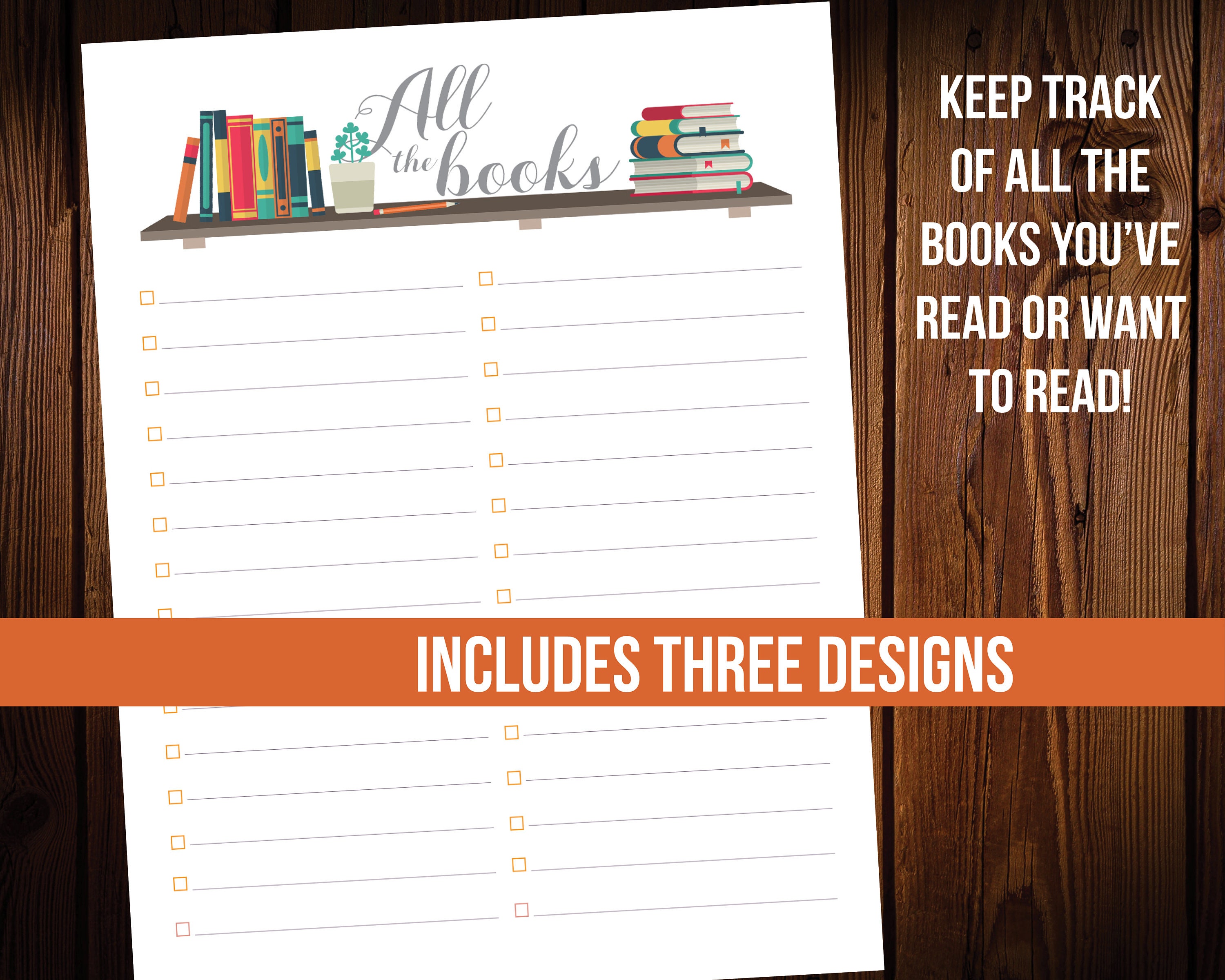 Reading Lists Book Log Printable Planner Pages - Etsy