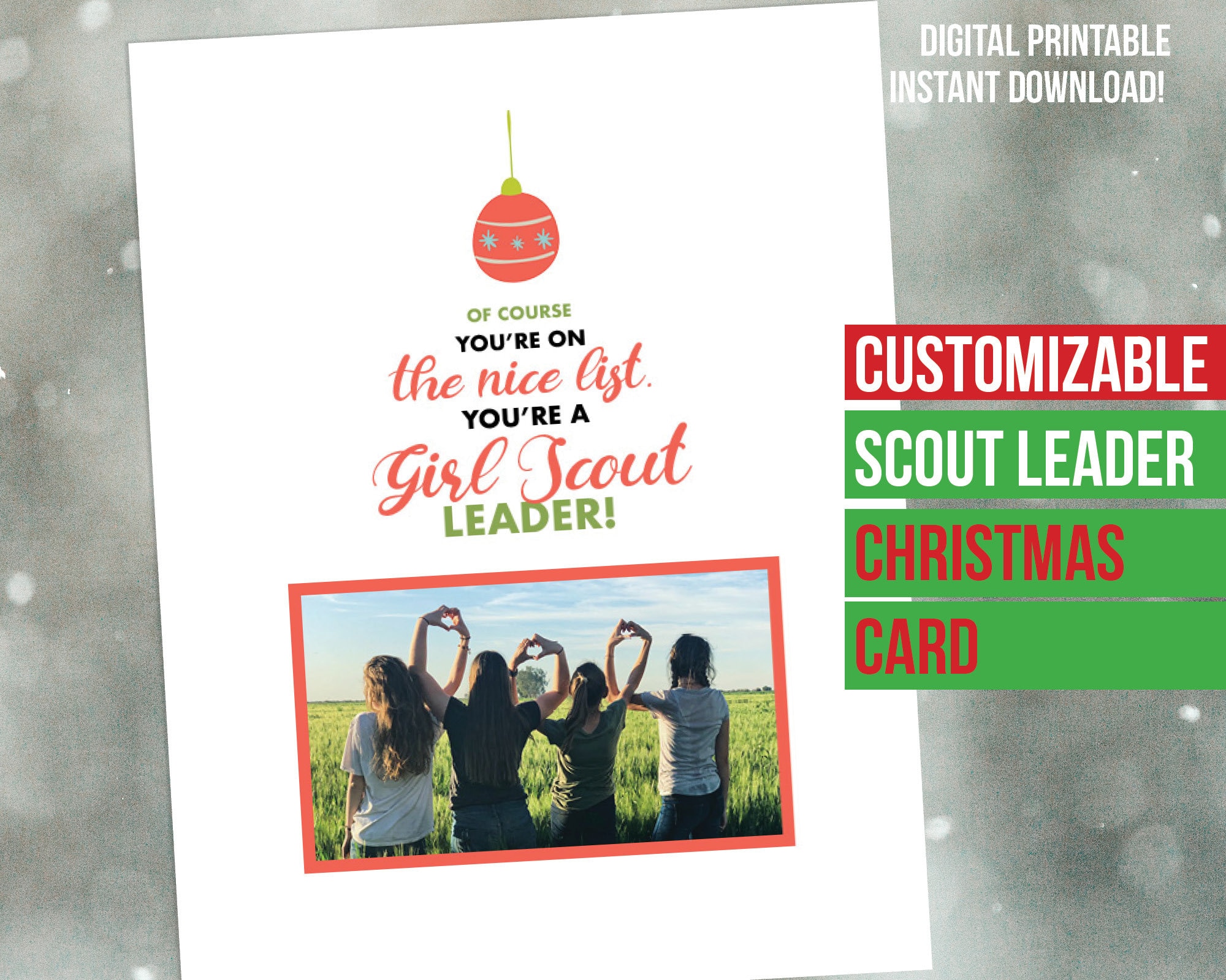 Christmas Card for Girl Scout or Boy Scout Leaders Customizable - Etsy UK