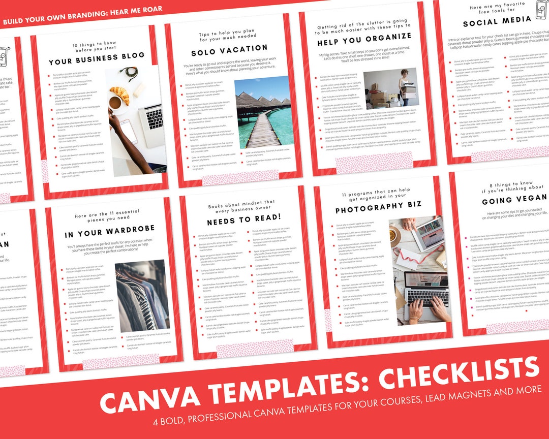 Check List Template for Canva 4 Page Designs - Etsy