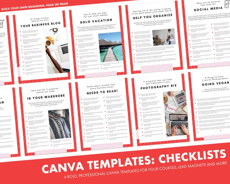 Check List Template for Canva 4 Page Designs - Etsy