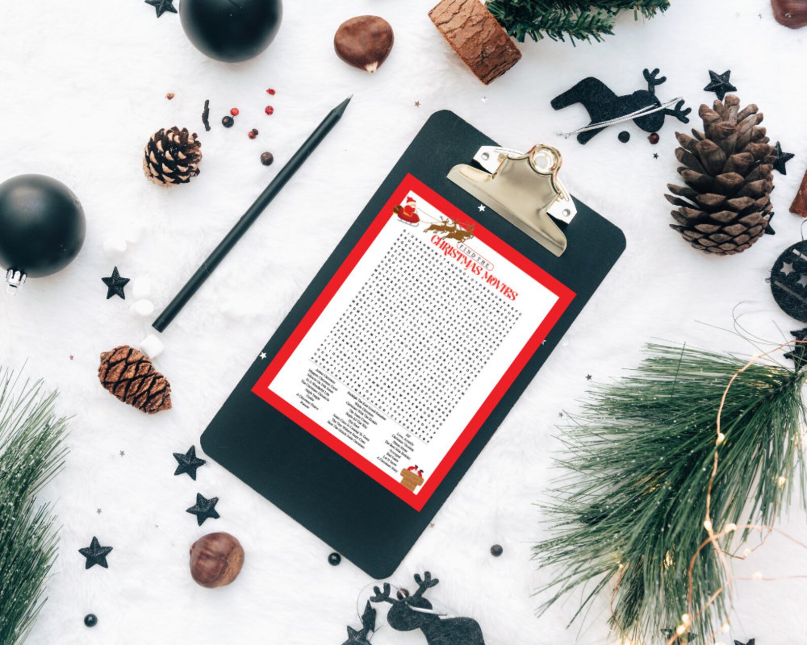 Christmas Movie Word Search Printable Game - Etsy