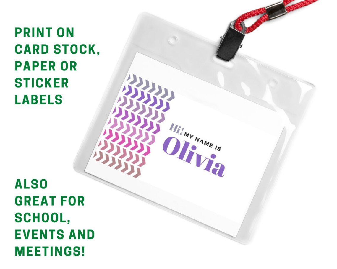 Girl Scout Rainbow Name Tags Canva Template - Etsy