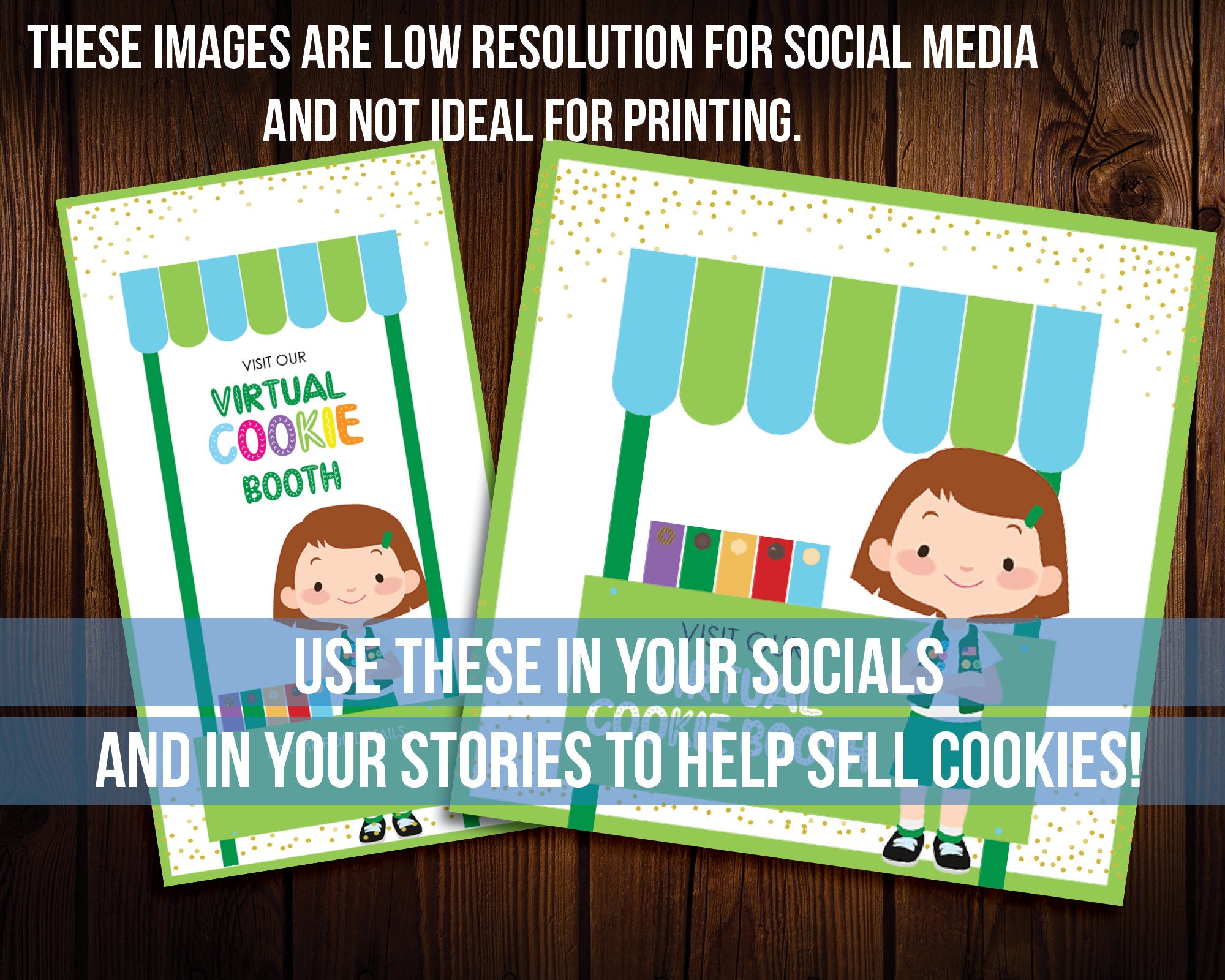 Girl Scout Virtual Cookie Booth Signs for Social Media - Etsy
