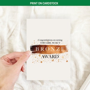 Scout Bronze Award Cards - Etsy