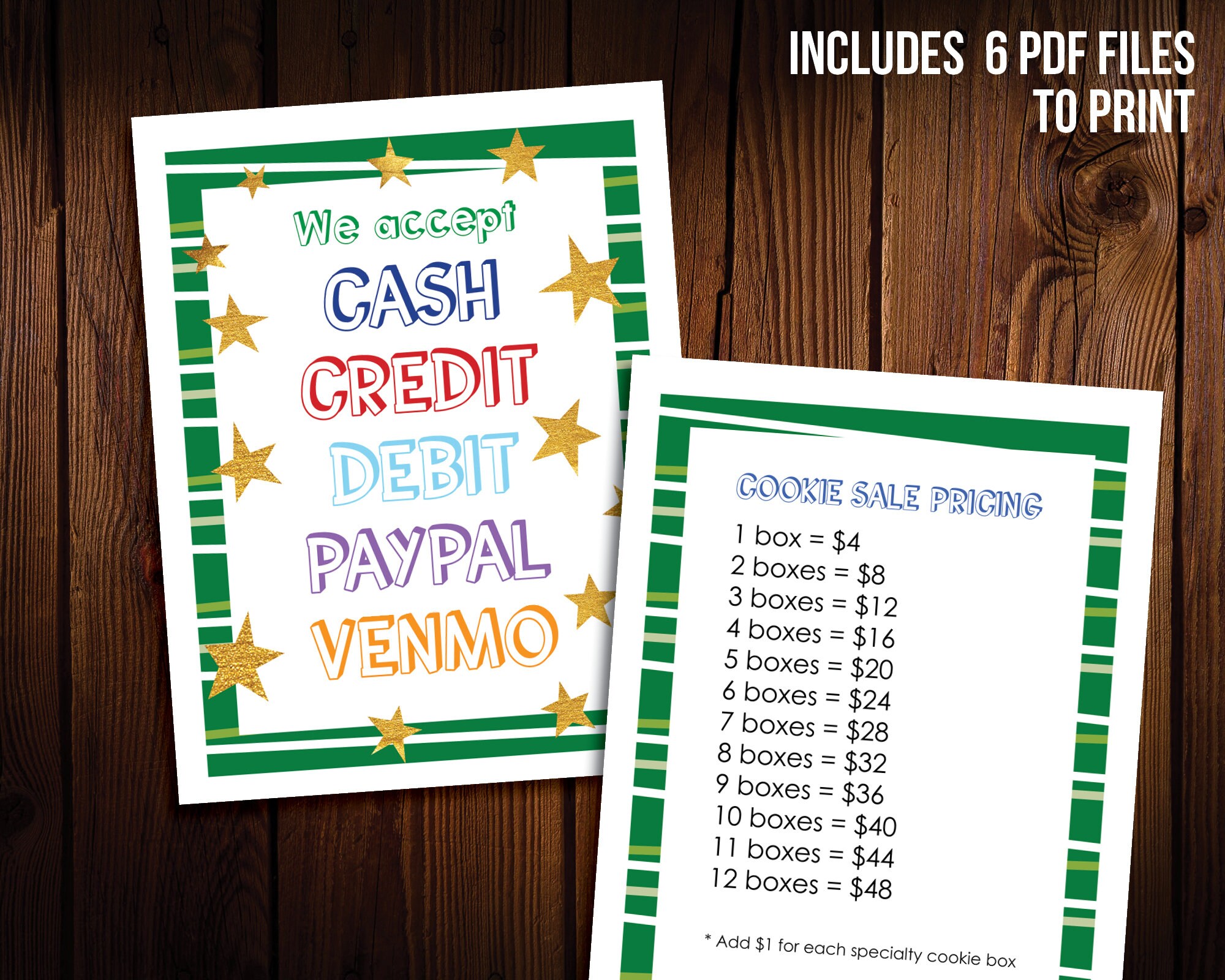 Girl Scout Cookie Booth Pricing & Payment Signs Printable - Etsy