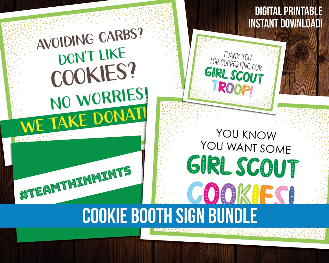 Girl Scout Cookie Booth Signs Bundle - Printable - Etsy
