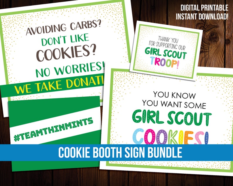 Girl Scout Cookie Booth Signs Bundle Printable - Etsy