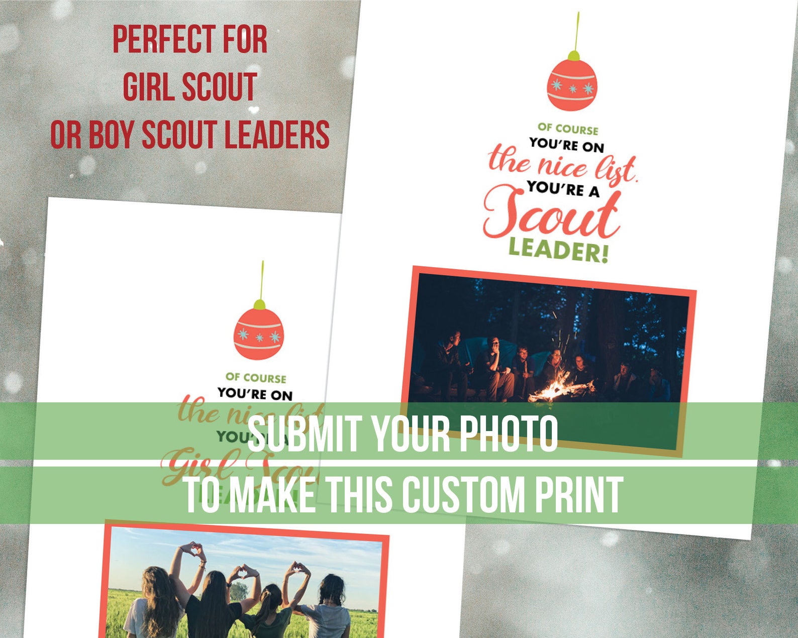 Christmas Card for Girl Scout or Boy Scout Leaders - Customizable - Etsy