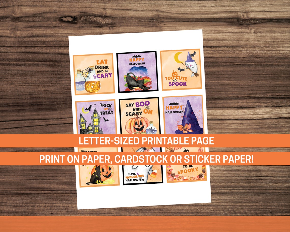 Halloween Treat Tags Stickers Printable - Etsy