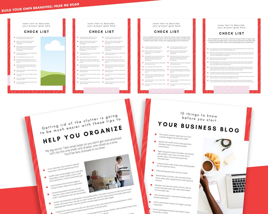 Check List Template for Canva 4 Page Designs - Etsy