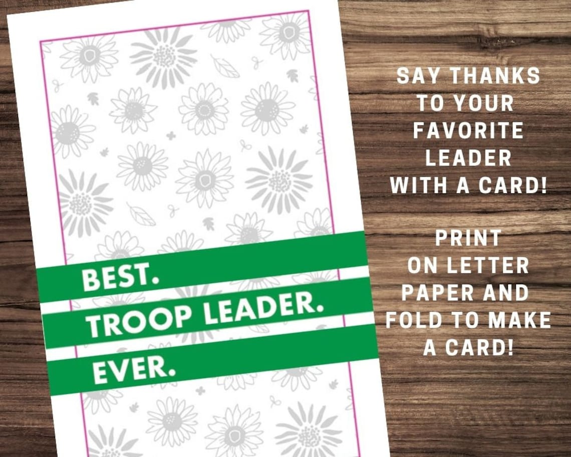 Girl Scout Leader Appreciation Card Best Leader Ever - Etsy
