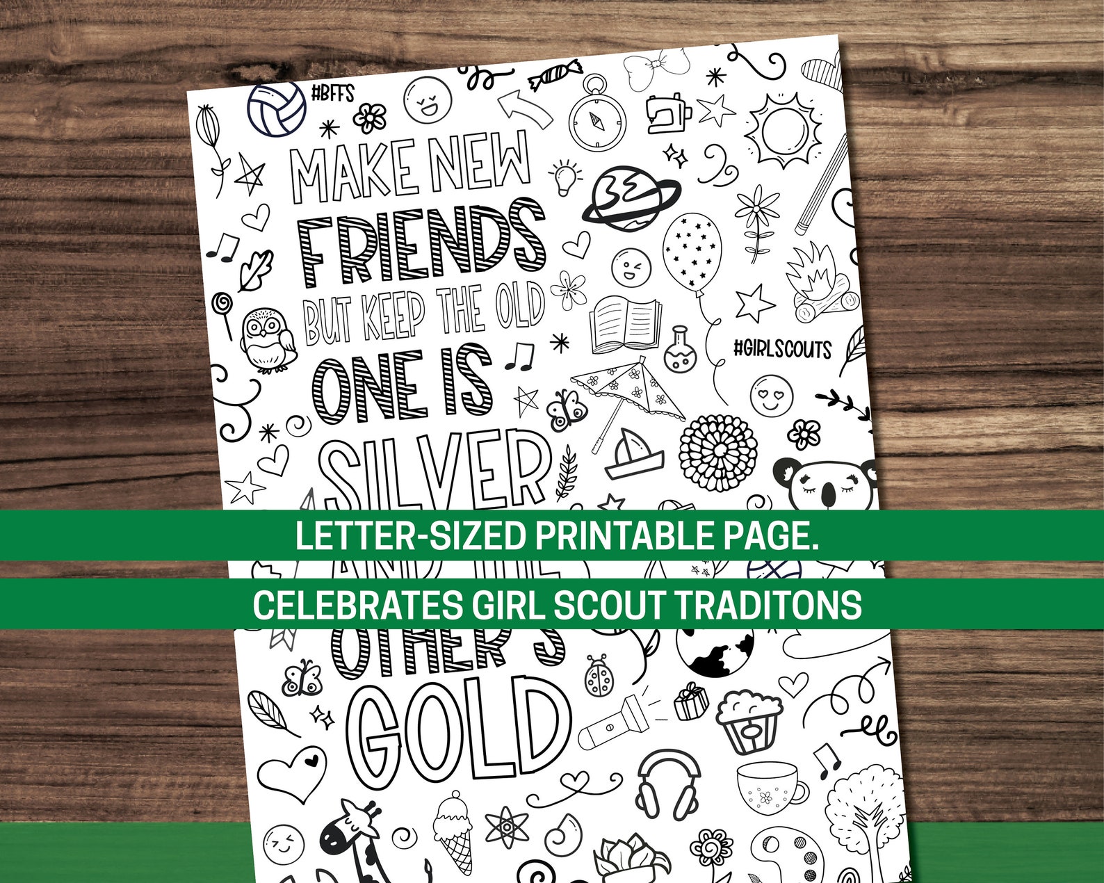 Girl Scout Coloring Page Bundle - Etsy