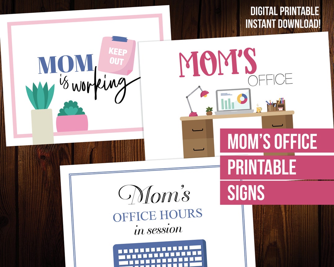 Mom's Office Printable Signs - Etsy