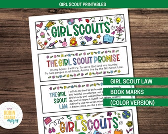 Girl Scout Law Printable Bookmarks - Etsy