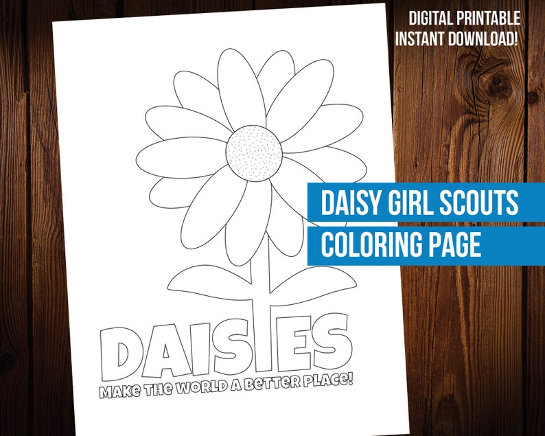 Daisy Girl Scout Coloring Page Printable - Etsy