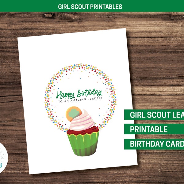 Girl Scout Birthday Card - Etsy