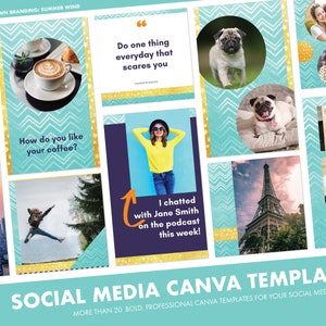 Social Media Template Bundle for Canva - Etsy