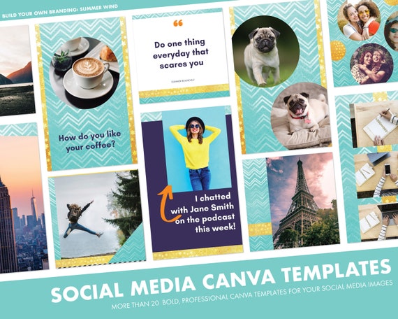 Social Media Template Bundle for Canva - Etsy