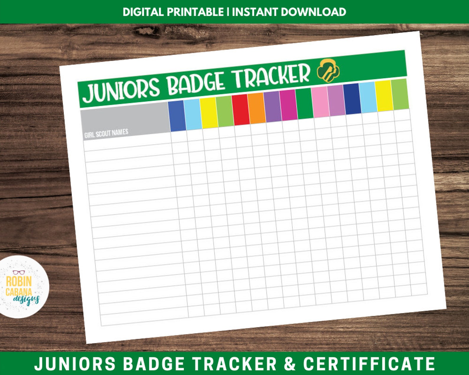 Girl Scout Junior Badge Tracker - Etsy