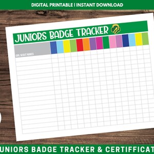 Girl Scout Junior Badge Tracker - Etsy
