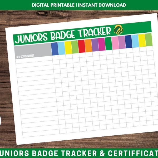 Junior Badge Tracker - Etsy