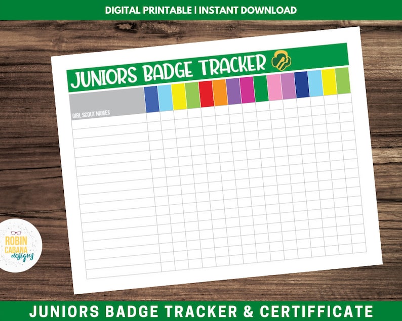 Girl Scout Junior Badge Tracker - Etsy