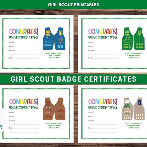 Girl Scout Bridging Certificate - Etsy