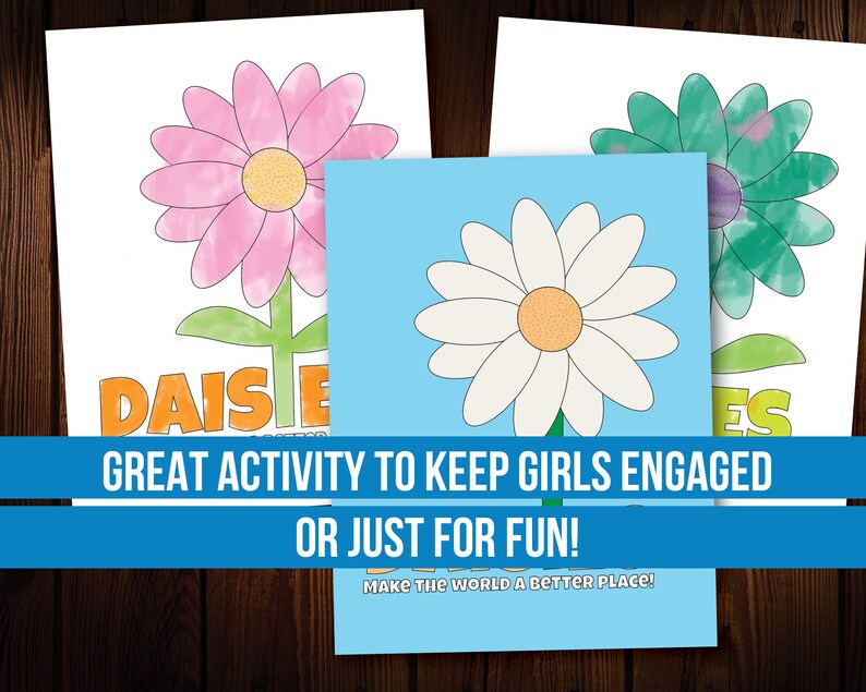 Daisy Girl Scout Coloring Page Printable Etsy