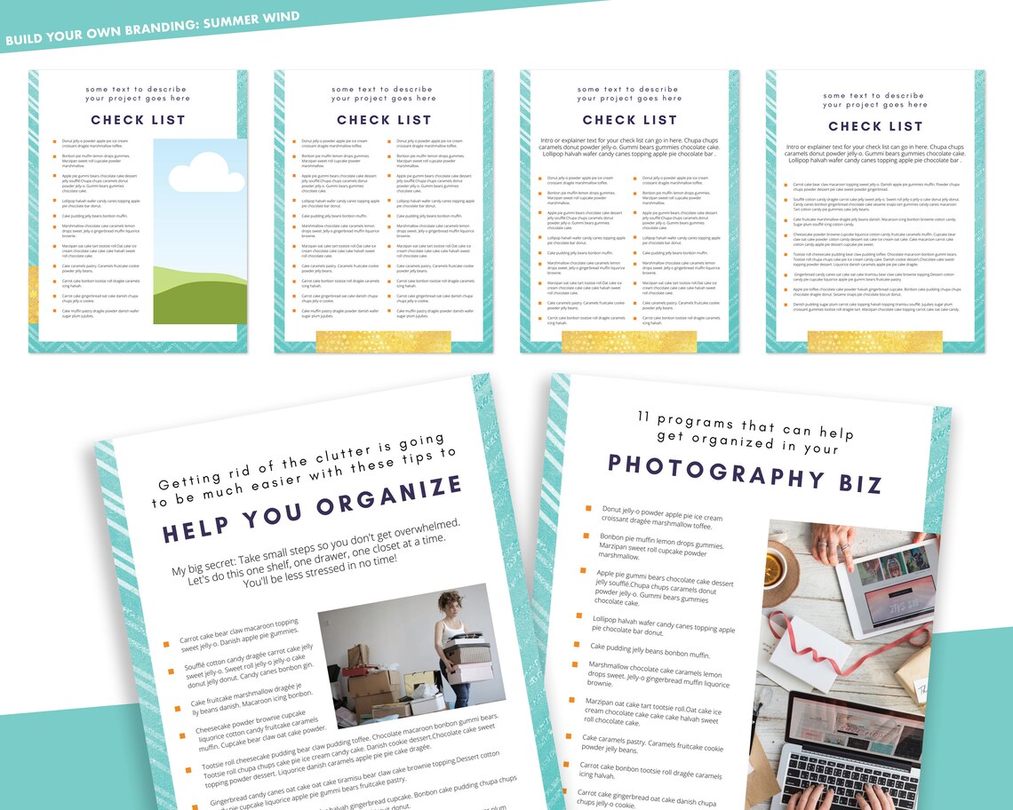 Check List Template for Canva 4 Page Designs - Etsy