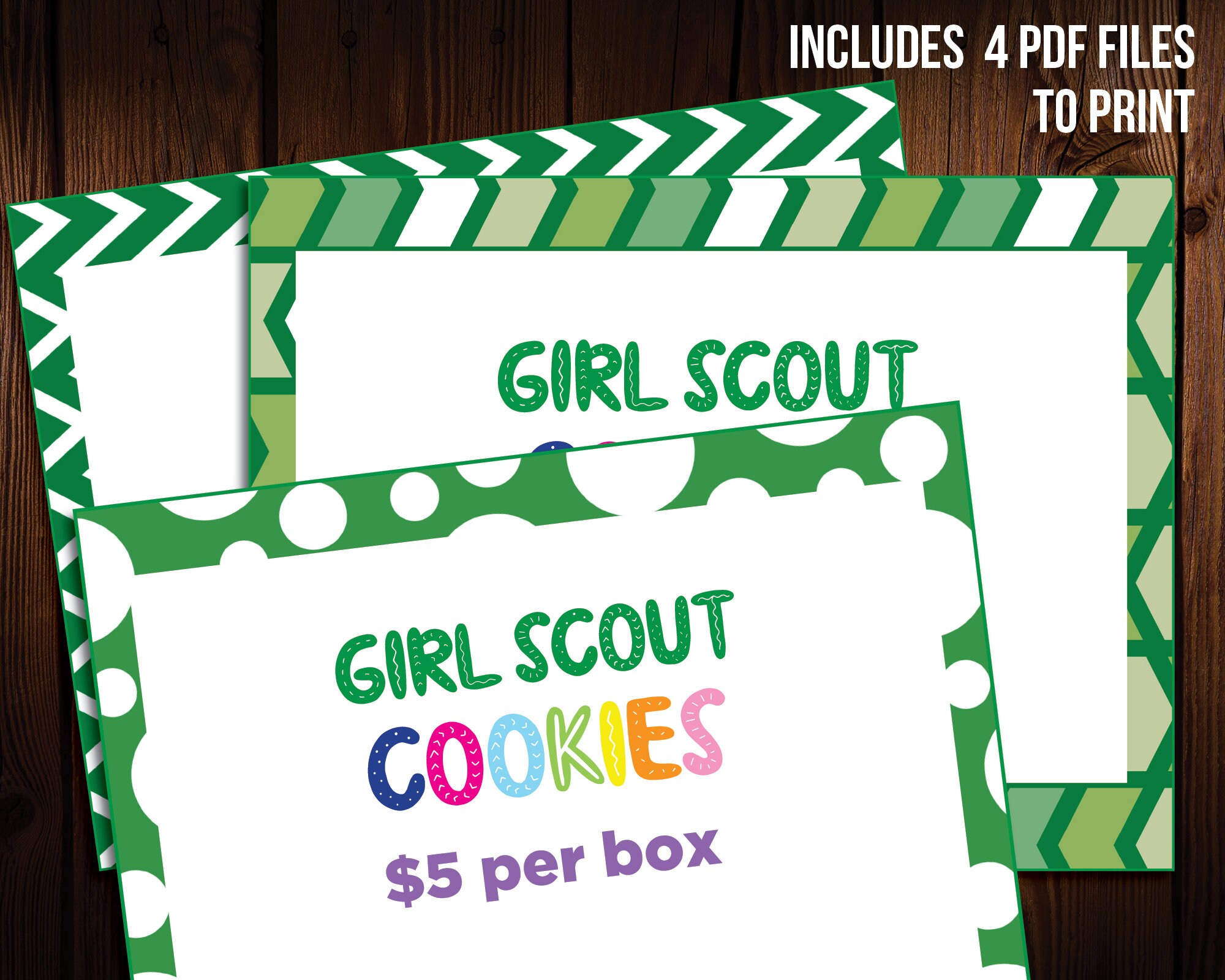 Girl Scout Cookie Booth Price Signs Printable - Etsy